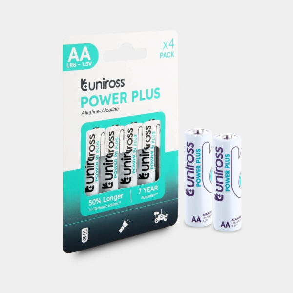 Uniross LR6 AA Power Plus Alkaline Battery (Pack 4) - Uniross
